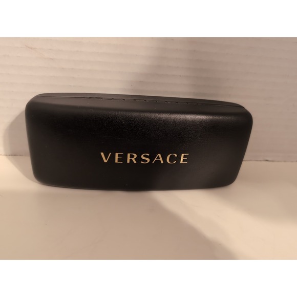 Versace | Accessories | Versace Black Leather Hard Clamshell Glass Case ...